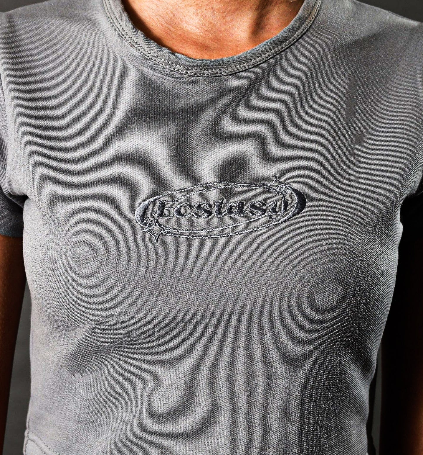 ECSTASY WOMEN BABY TEE (COOL GREY) – Pelios God of Emotions™